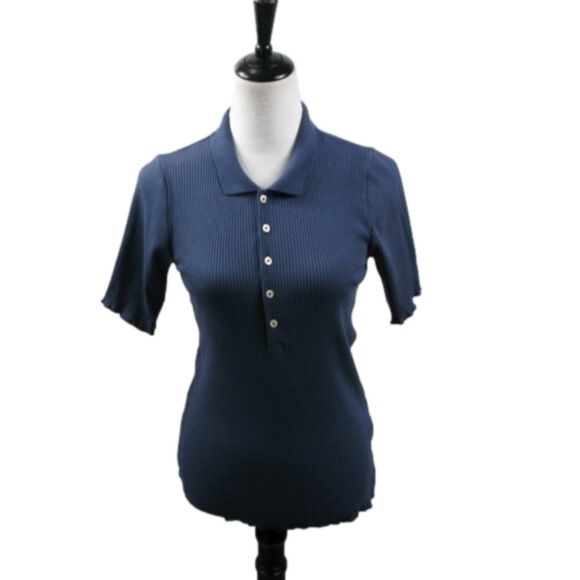 Polo Ralph Lauren | Tops | Polo By Ralph Lauren Slate Blue Ribbed Polo ...